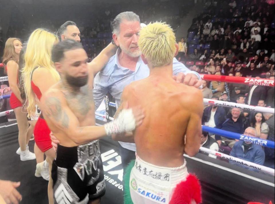 “悪童”ネリが再起戦飾る 亀田京之介に7回TKO勝ち 1回膝突きかけて騒然もスリップ判定 亀田はダウン主張も バッティングで亀田の両目カット/ファイト/デイリースポーツ online